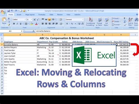 Excel How-To: Moving and Relocating Rows and Columns - YouTube