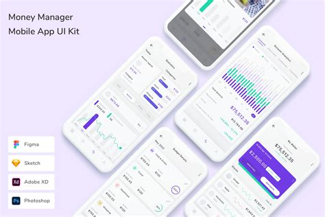 Money Manager Mobile App Ui Kit Ui Kits And Libraries ~ Creative Market