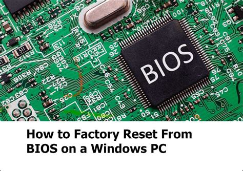How To Factory Reset From Bios On A Windows Pc Tutorial
