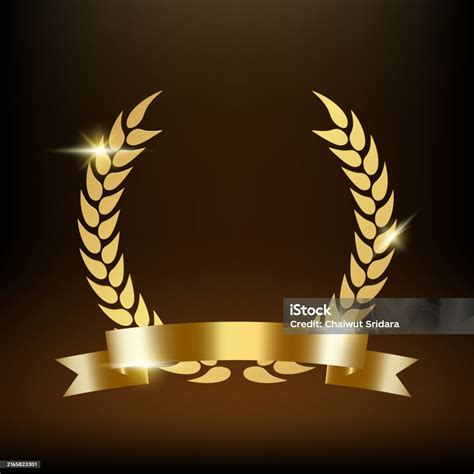 리본이 달린 골드 월계관 금상 라벨 벡터 일러스트 레이 션 Championship에 대한 스톡 벡터 아트 및 기타 이미지 Championship 경쟁 고급 Istock