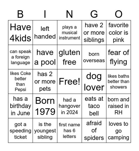 Find Someone Bingo Card