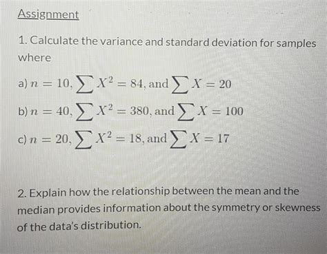 Solved Calculate The Variance And Standard Deviation For Chegg