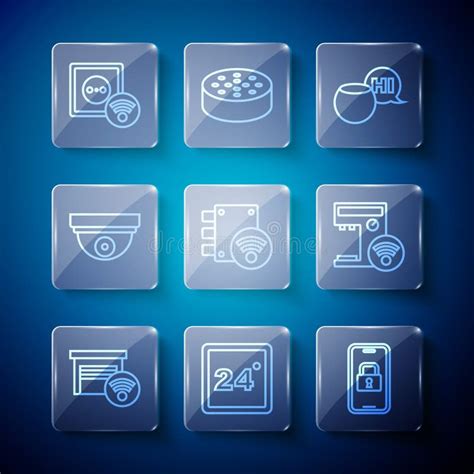 Set Line Smart Garage Thermostat Digital Door Lock Voice Assistant Motion Sensor Electrical