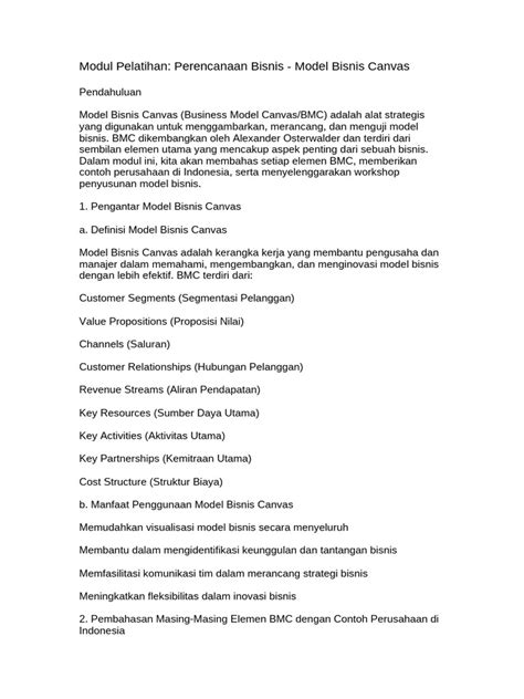 Modul Canvas Bisnis Model Pdf