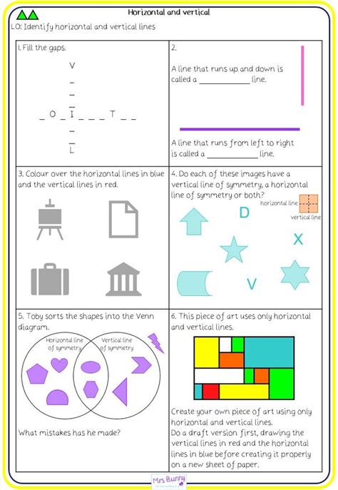Horizontal And Vertical Lines Worksheet Educational Worksheets Worksheets Simplifying