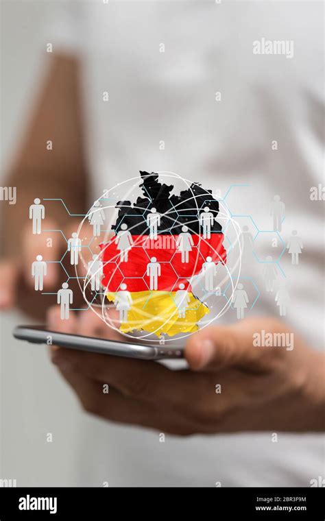 Abstract Of Germany Map Network Internet And Global Connection Concept Wire Frame 3d Mesh