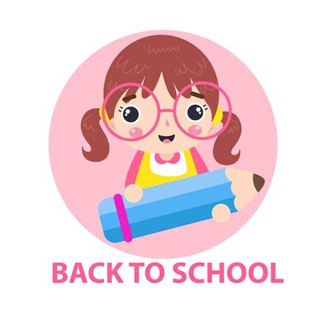 학교 디자인으로 돌아 가기 프리미엄 벡터