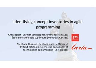 Workshop Identifying Concept Inventories In Agile Programming PPT