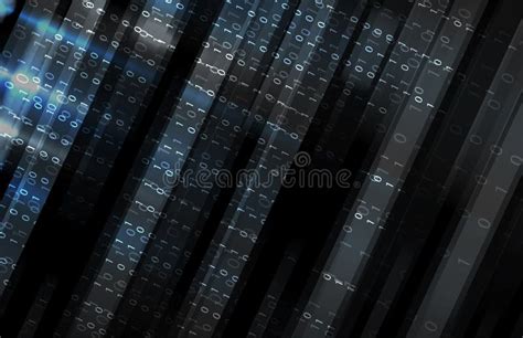 Bytes Of Binary Code Run Through Network Abstract Futuristic
