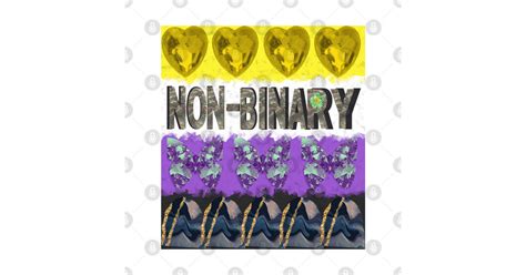 Non Binary Abstract Pride Flag Marble Crystal Butterfly Heart Non Binary Abstract Pride