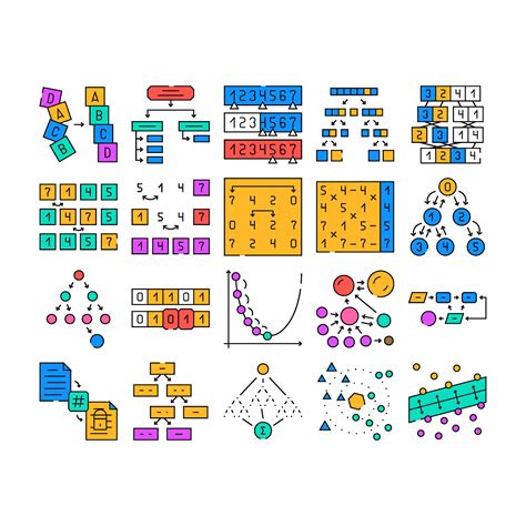 sorting algorithm data filter icons set 49817393 vector art at vecteezy