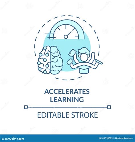 Accelerated Learning Soft Blue Concept Icon Cartoon Vector