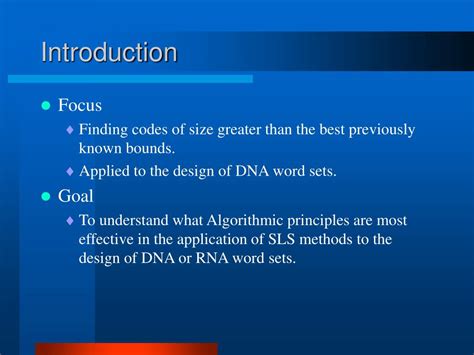 Ppt Stochastic Local Search Algorithms For Dna Word Design Powerpoint