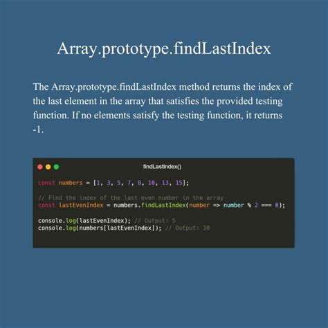 Muhammad Bilal On Linkedin The Arrayprototypefindlastindex Method