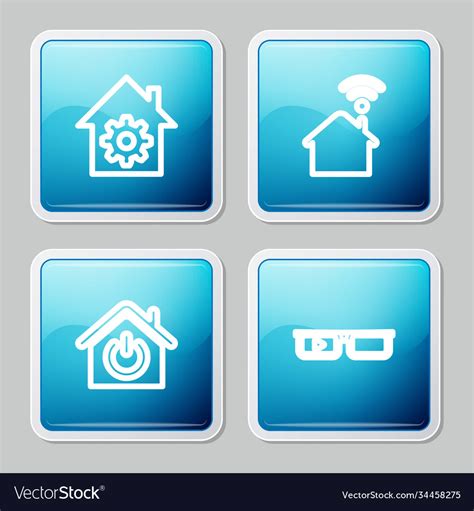 Set Line Smart Home Settings With Wi Fi Royalty Free Vector