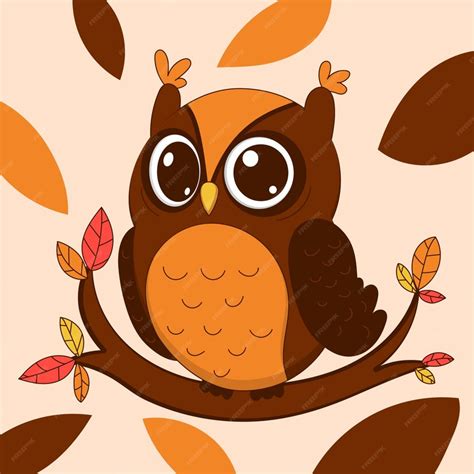 손으로 그린 올빼미 만화 그림 무료 벡터