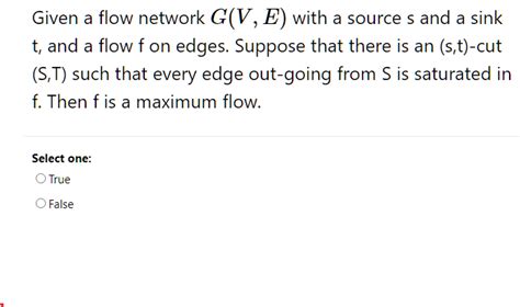 solved given a flow network g v e with a source s and a