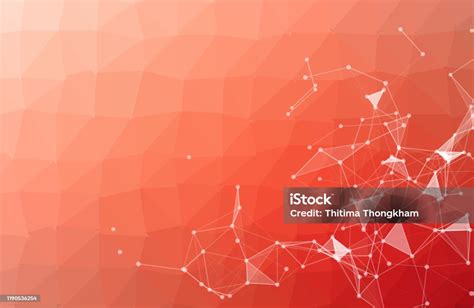 점과 선을 연결하는 추상적 인 빨간색 다각형 공간 배경 기하학적 다각형 배경 분자 및 통신 과학 화학 생물학 의학 기술의 개념 0명에 대한 스톡 벡터 아트 및 기타 이미지