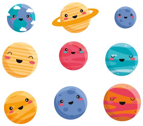 Cute Planets Space Decal Tenstickers