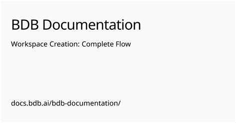 workspace creation complete flow documentation