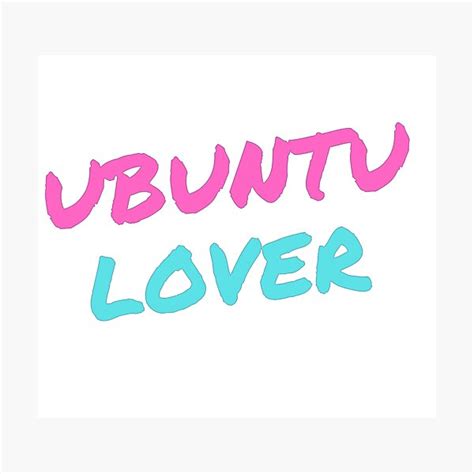 Ubuntu Lover Pink And Blue White Background Design For Open