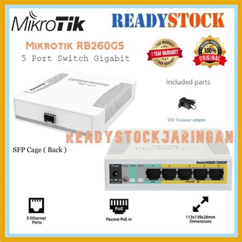 Jual MIKROTIK RB GS Router X Gigabit Ethernet Smart Switch SFP Jakarta Pusat READY