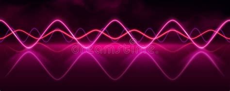Pink Neon Audio Sound Voice Wave Pulse Light Stock Vector