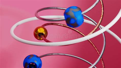 3d Atoms Move Along Its Paths Abstract Scientific Loop 3d Animation