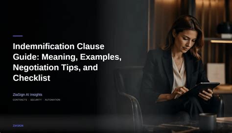 Updated 2026 Indemnification Clause Guide Meaning Examples Ziasign