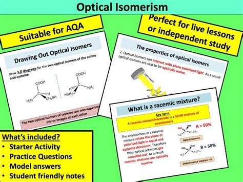 Optical Isomerism And Carbonyl Compounds Aqa Teaching Resources