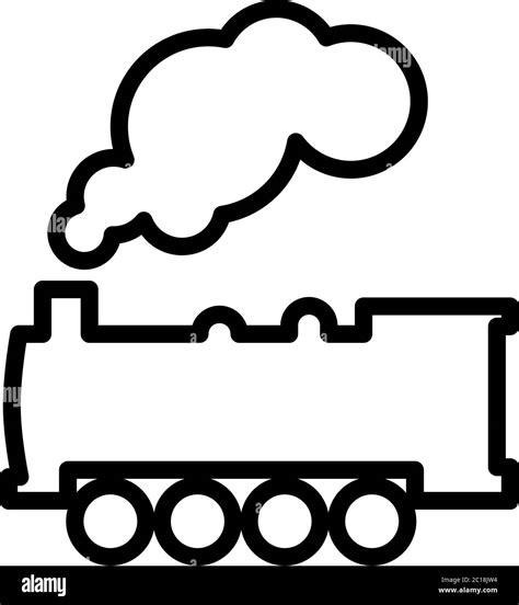 Steam Locomotive Train Line Icon In Flat Style Vector For Apps Ui