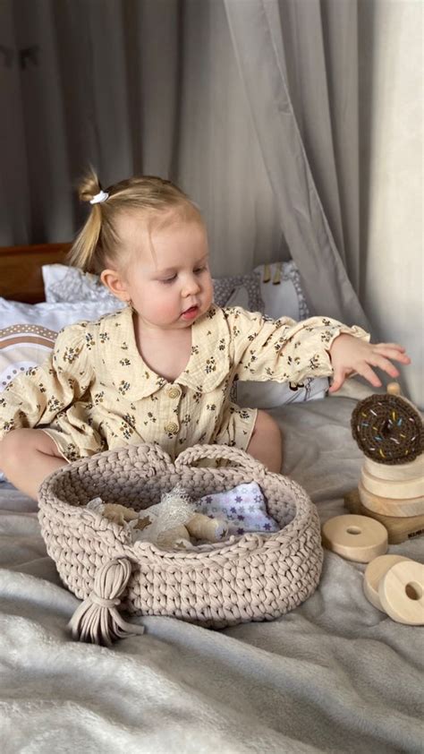 Люлька для кукол Тряпичные куклы Люлька Вязаные крючком сердца