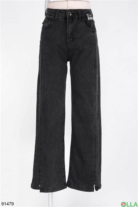 Женские темно серые джинсы клёш И L9641b купить недорого в интернет магазине Olla Украина