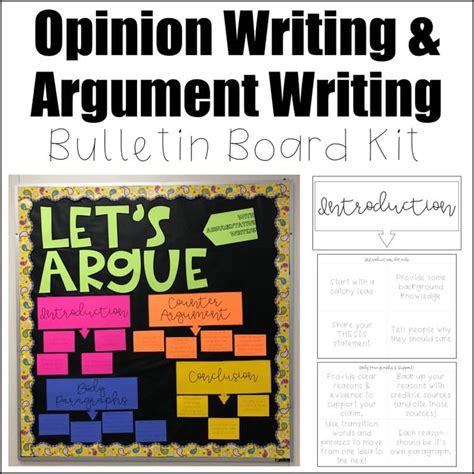 Opinion Writing And Argument Writing Bulletin Board Kit Tpt