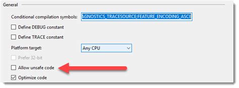 How To Pass The Unsafe Flag To The C Compiler When Building An SSDT Project With Visual Studio