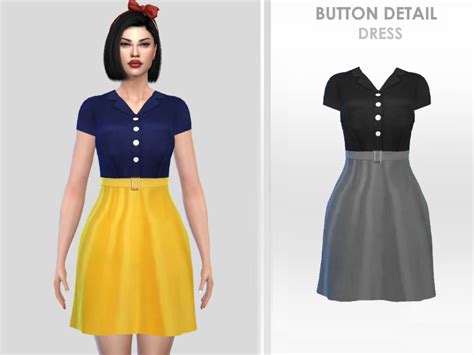 The Sims Resource Button Detail Dress