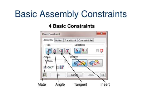 Ppt Basic Assembly Constraints Powerpoint Presentation Free Download Id 2839533