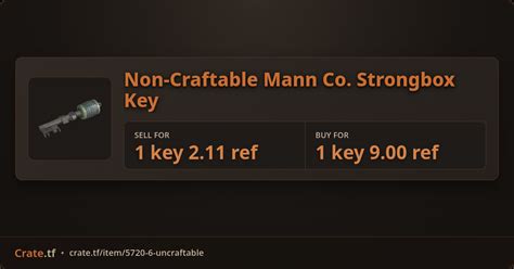 Non Craftable Mann Co Strongbox Key Cratetf