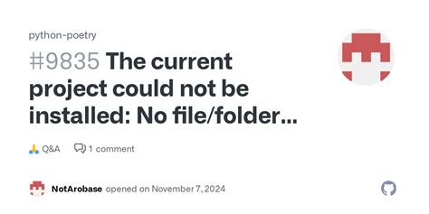 The Current Project Could Not Be Installed No File Folder Found For Package Python Poetry