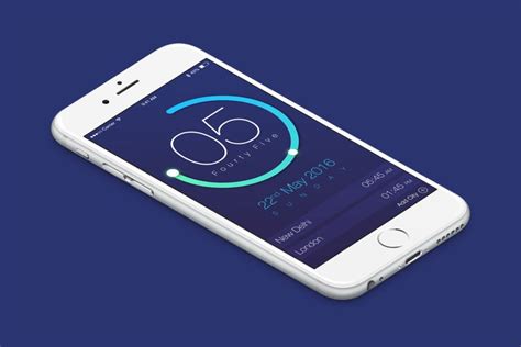Clock App UI Design PSD Free Download Creativetacos