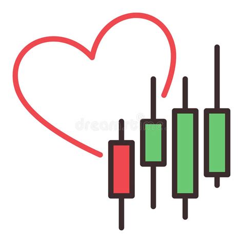 Candlestick Chart With Heart Vector Stock Market Trading Colored Icon