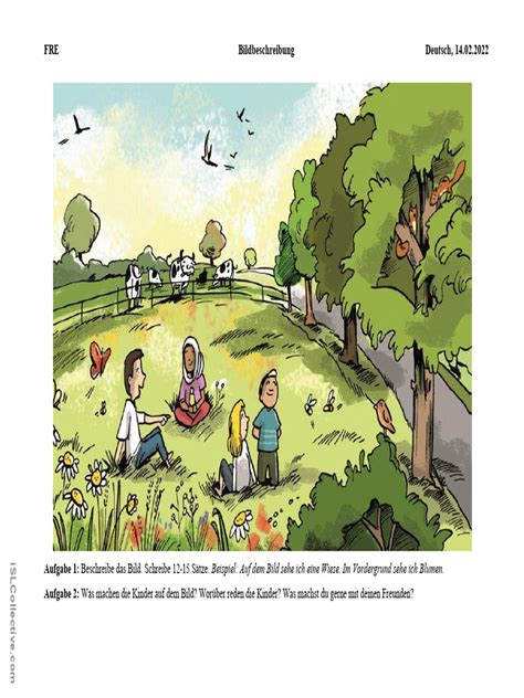 Bildbeschreibung Übungsblatt Pdf