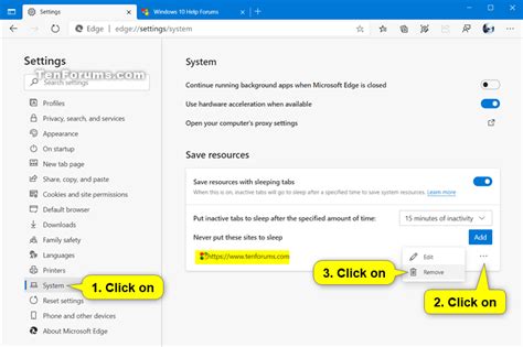 Add Or Remove Sites On Sleeping Tabs Block List In Microsoft Edge Tutorials