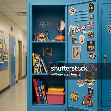 Photorealistic Shot High School Decorated Locker Ai Generated Image