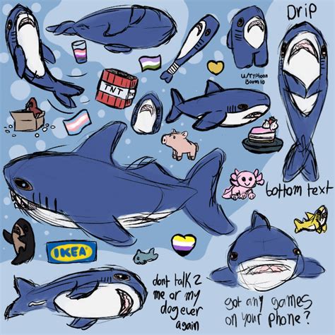 Some Silly Blahaj Doodles With Some Stuff Either I Or My Brother Came