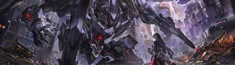 Sci Fi Anime Girl And Robot 2k Wallpaper Download