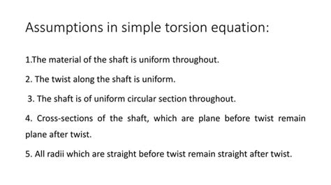 Simple Torsion Equation Pptx Physics Science