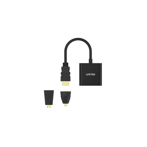 Buy Unitek Hdmi To Vga Adapter With 3 5mm For Stereo Audio Plus Mini And Micro Hdmi Adapter In