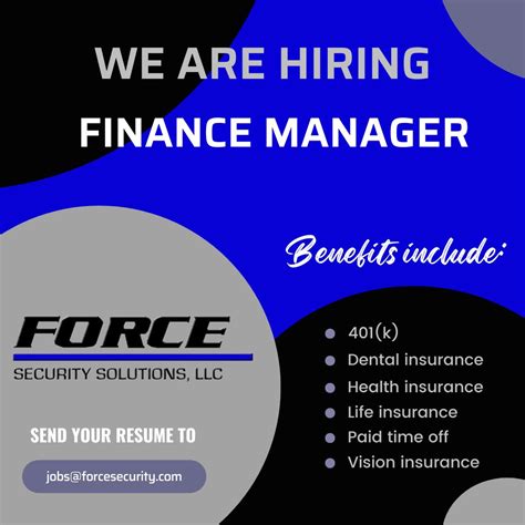 Force Security Solutions Is Looking To Hire A Finance Manager To