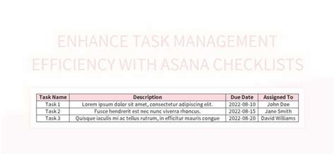 Enhance Task Management Efficiency With Asana Checklists Excel Template Free Download Pikbest